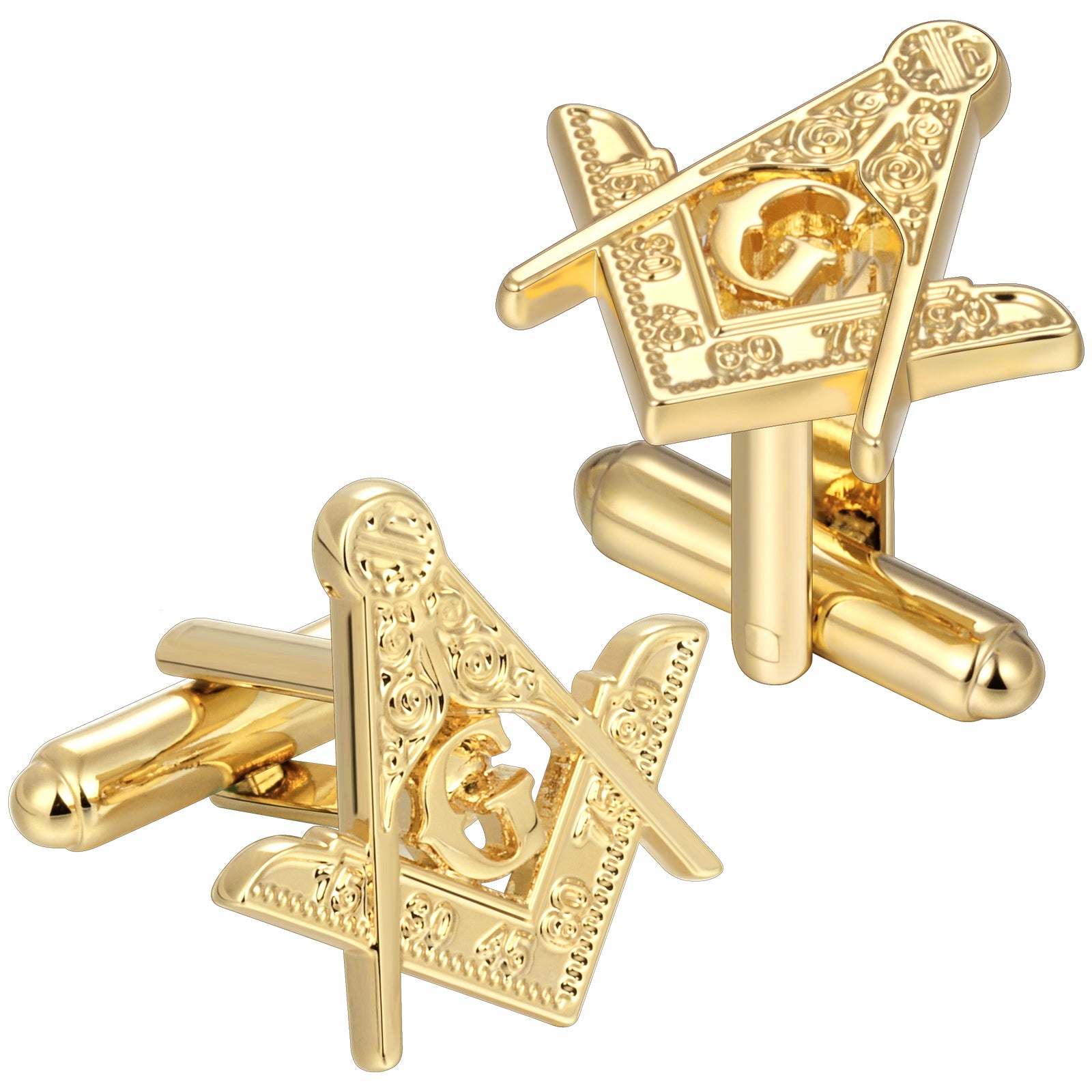 Freemason Masonic cufflinks Gold Masonic Square and Compasses – Hawson ...